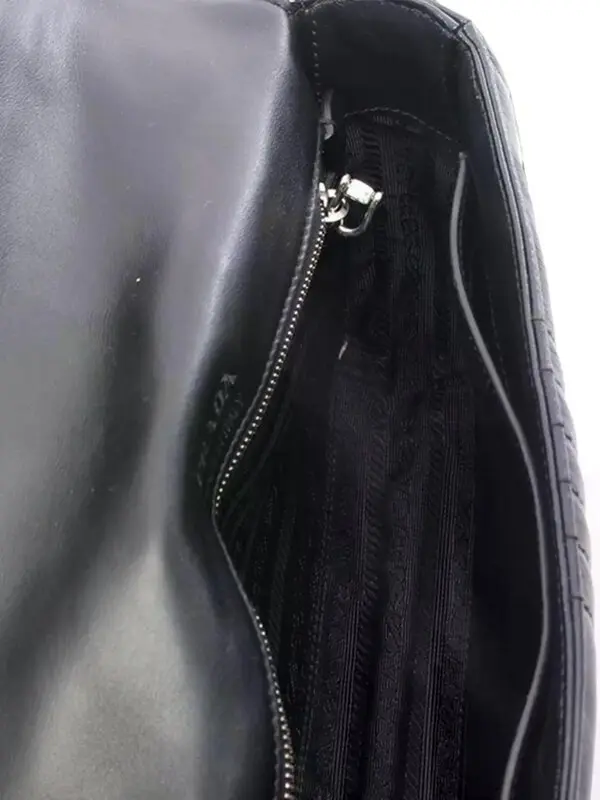 Prada Soft Calf Impunture Diagramme Bag - Black