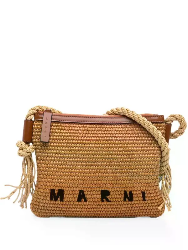 Marni Raffia Logo Crossbody Bag