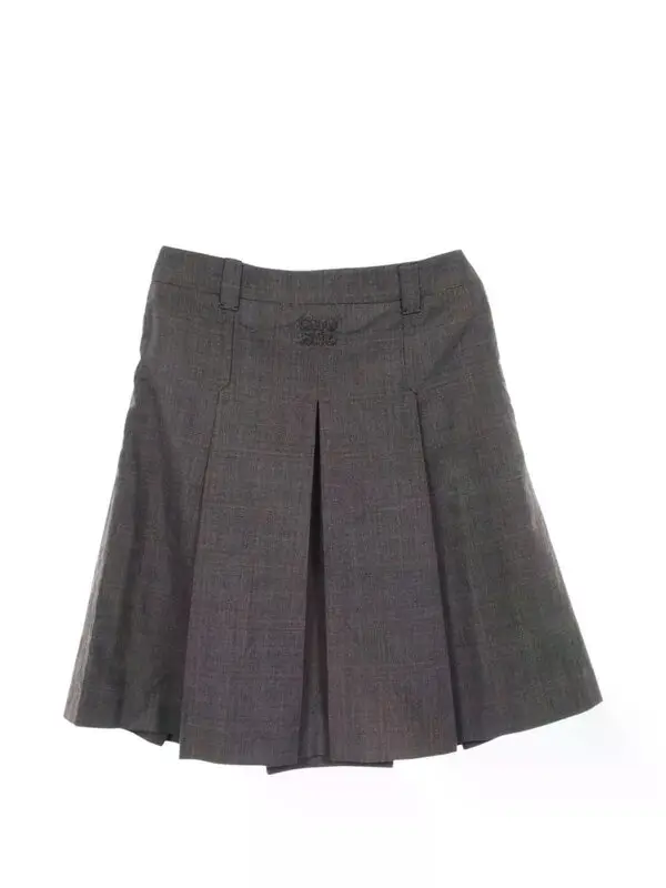 Miu Miu Pleated Plaid Mini Skirt