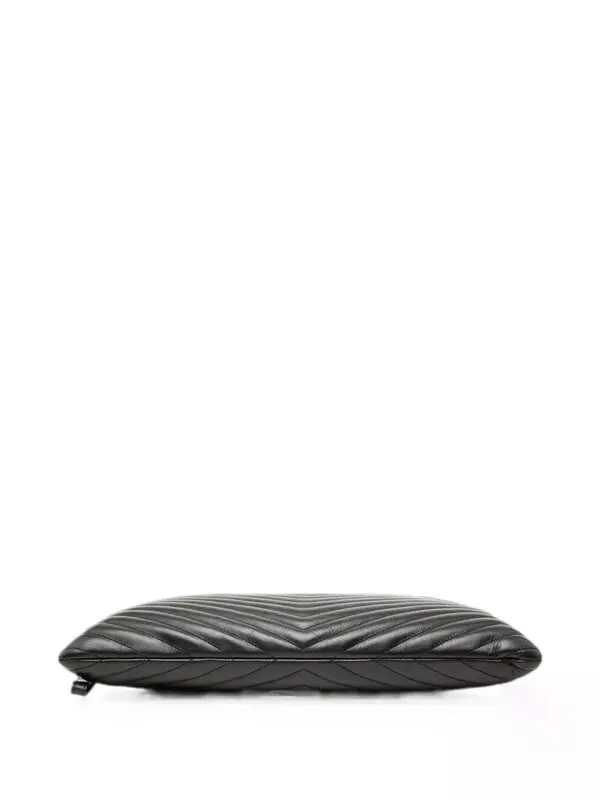 Saint Laurent 2019 Chevron Calfskin Cassandre Document Holder Clutch Bag