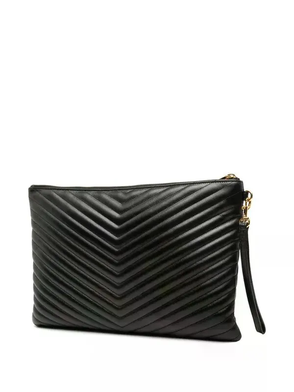 Saint Laurent Chevron Calfskin Cassandre Document Holder Clutch Bag
