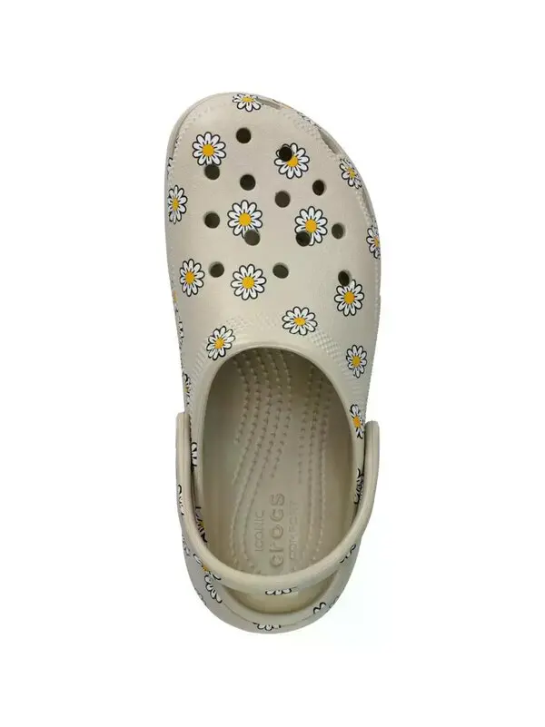CROCS Classic Floral Platform Clogs - Neutrals