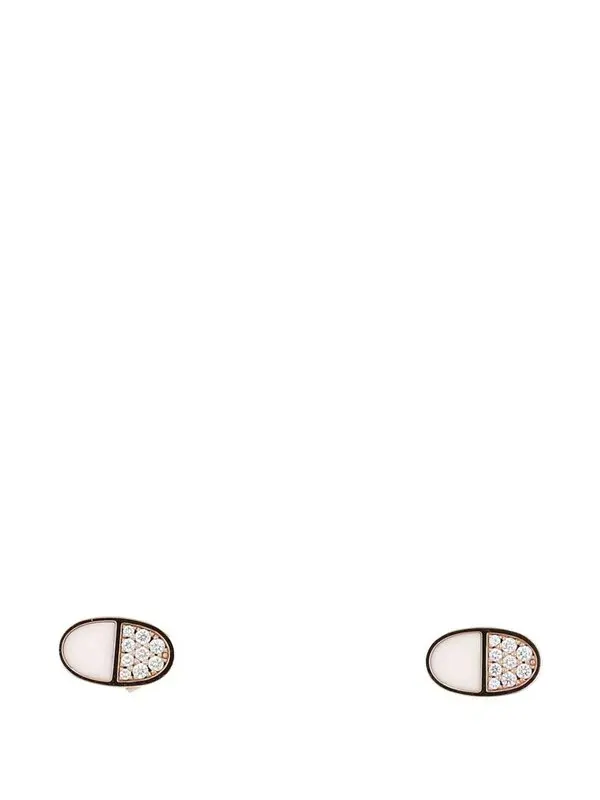 Hermès 2020s Chaîne D’ancre Verso Diamond Earrings - Pink