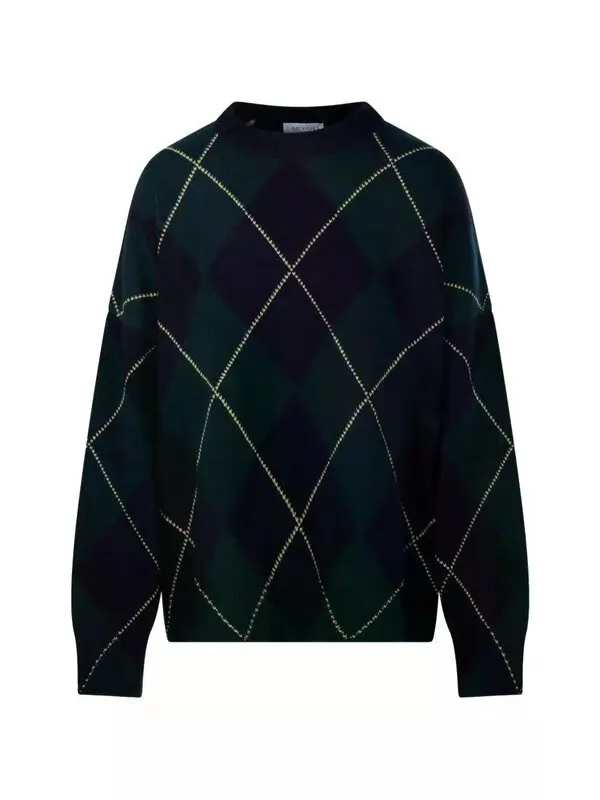 BEYOU Argyle Intarsia Sweater