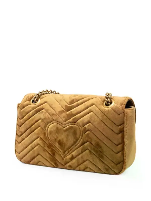 Gucci 2000-2015 Medium Gg Marmont Matelasse Velvet Shoulder Bag