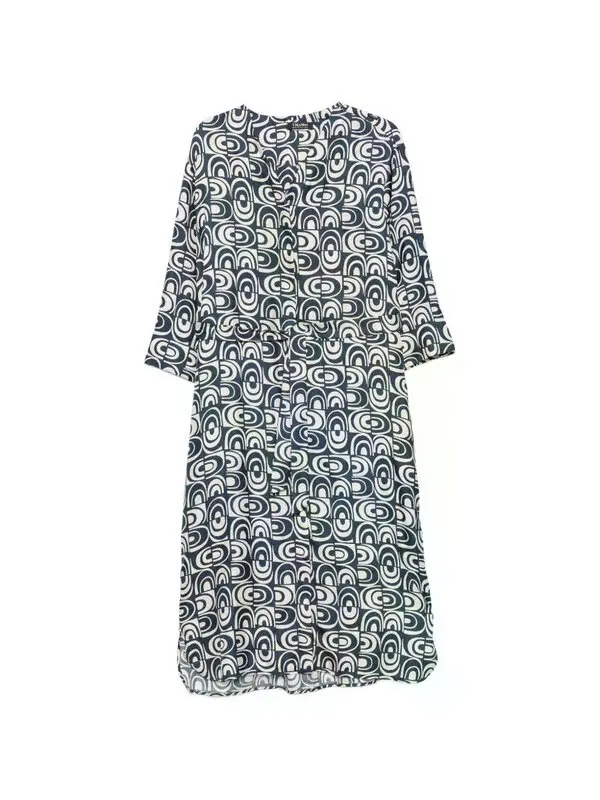 Max Mara Helmut Geometric-print Belted Midi Dress