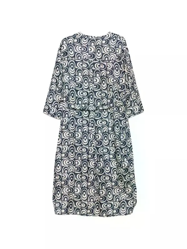 Max Mara Helmut Geometric-print Belted Midi Dress