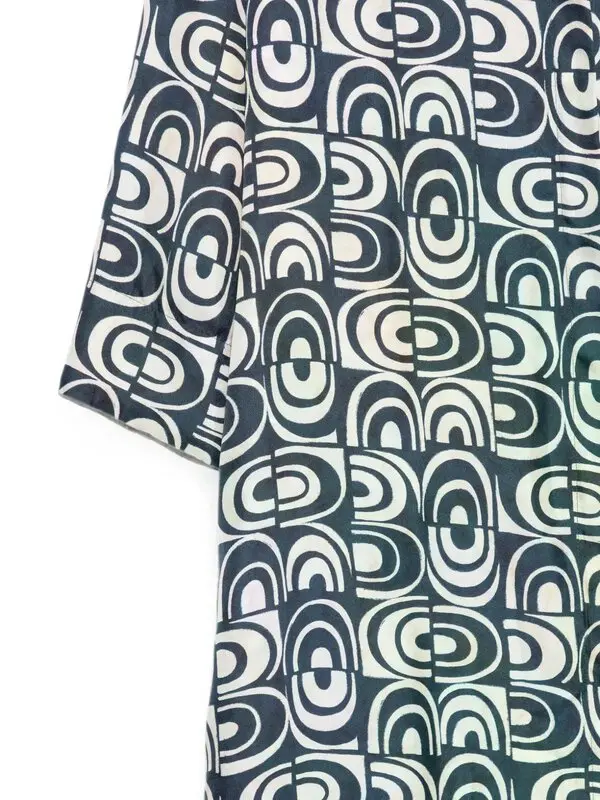 Max Mara Helmut Geometric-print Belted Midi Dress