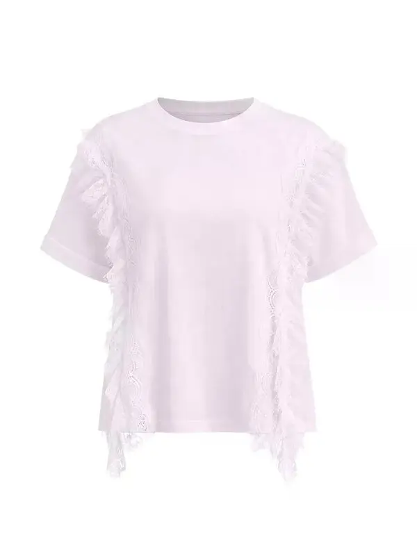 Marella Lace-trimmed Ruffled T-shirt