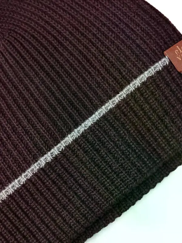 Eleventy Ribbed-knit Striped Beanie Hat