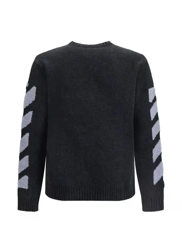 Off-White Diagonals Logo-embroidered Crew Neck Sweater