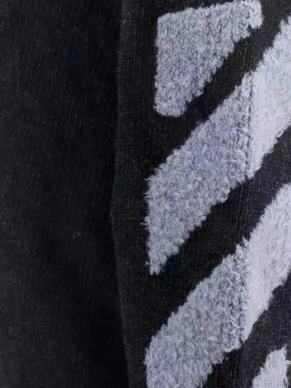 Off-White Diagonals Logo-embroidered Crew Neck Sweater