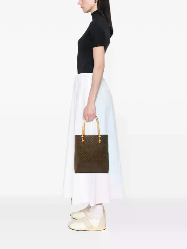 Celine 2000 Macadam Coated Canvas Tote Bag - Brown
