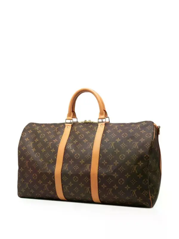 LOUIS VUITTON 2000 Monogram Keepall Bandouliere 50 Travel Bag - Brown