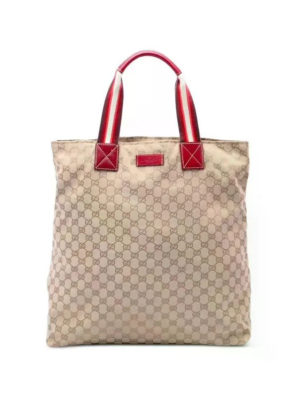 Gucci Gg Canvas Web Vertical Tote Bag