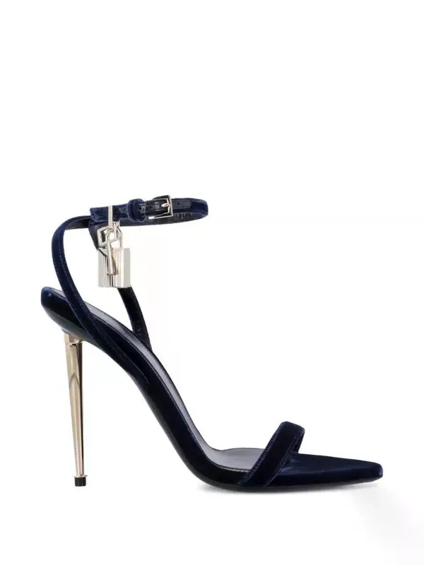 TOM FORD Velvet Padlock Pointy Naked Sandals