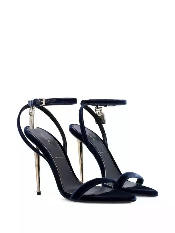 TOM FORD Velvet Padlock Pointy Naked Sandals