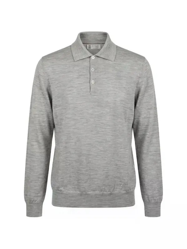 Brunello Cucinelli Button-placket Polo-collar Sweater