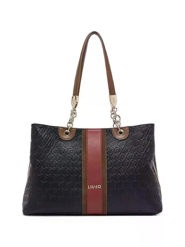Liu Jo Logo Embossed Tote Bag - Black