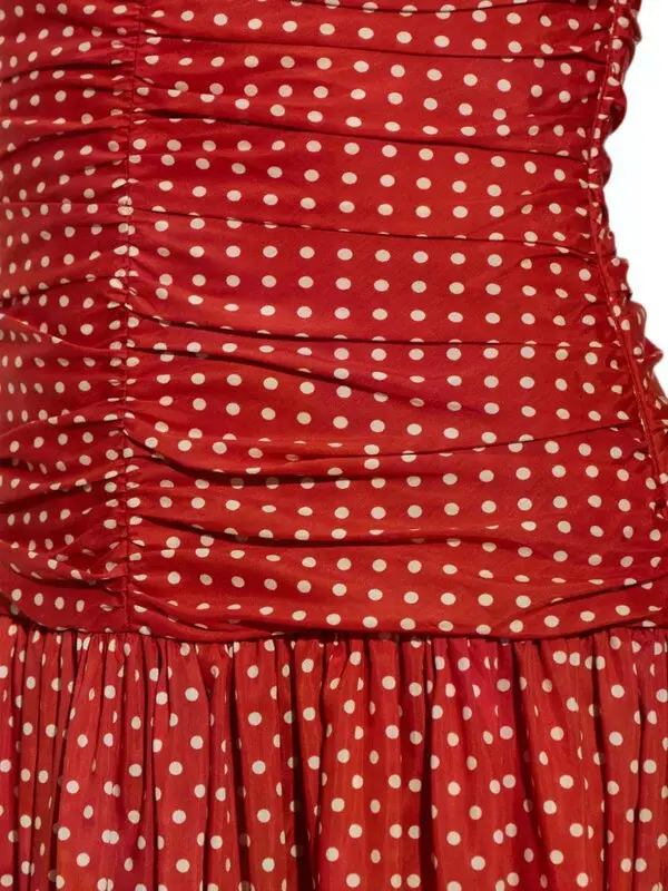 Matteau Polka-dot Ruched Maxi Dress