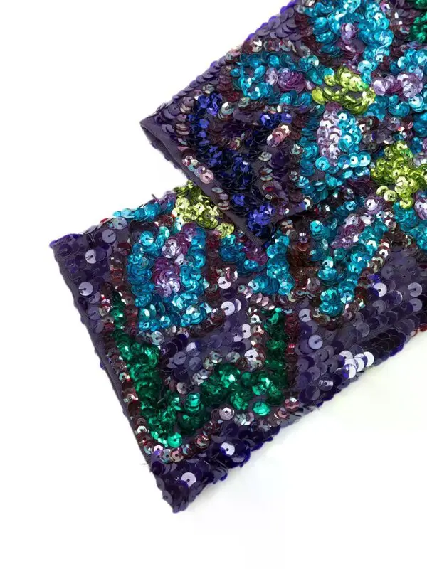 P.a.r.o.s.h Sequin Embellished Fingerless Gloves - Purple