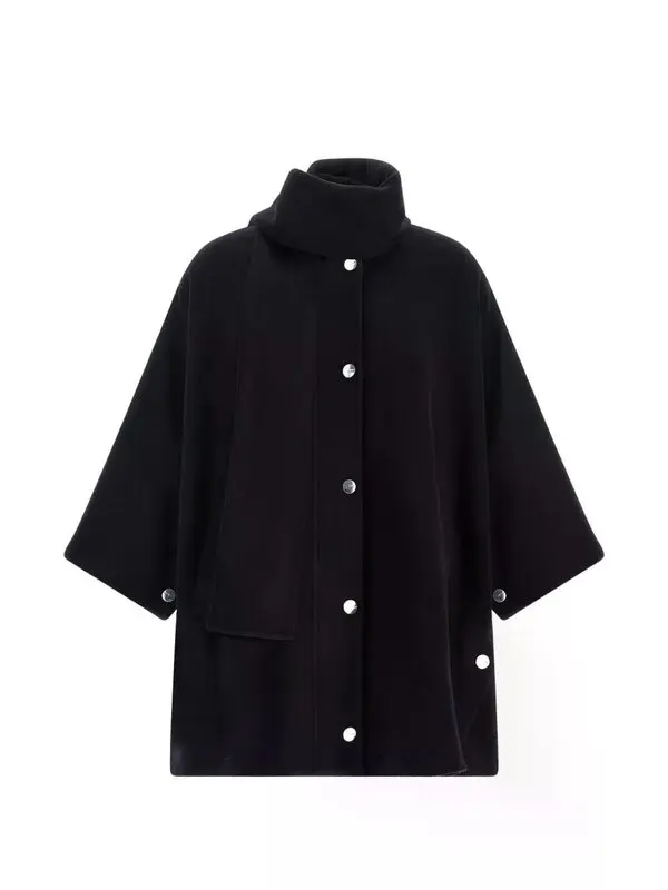 Pinko Caban Scarf-panel Wool Cape Coat