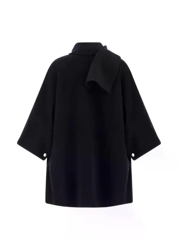 Pinko Caban Scarf-panel Wool Cape Coat