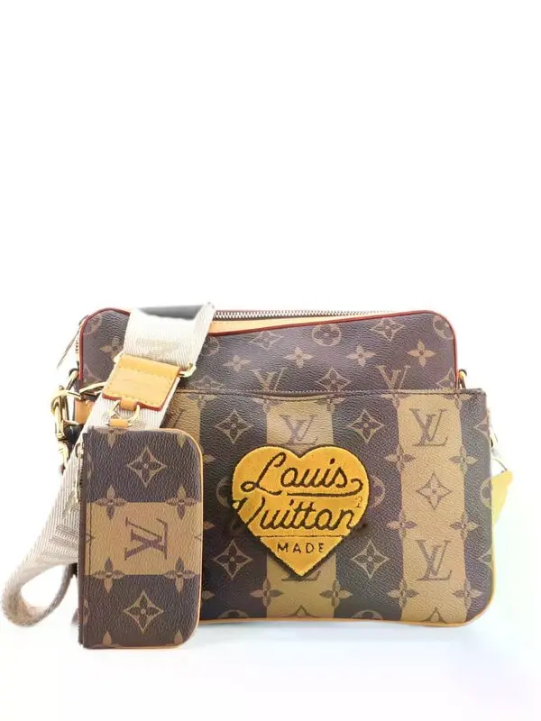 LOUIS VUITTON Nigo Trio Messenger Bag Limited Edition Stripes Monogram Canvas Crossbody Bag - Brown