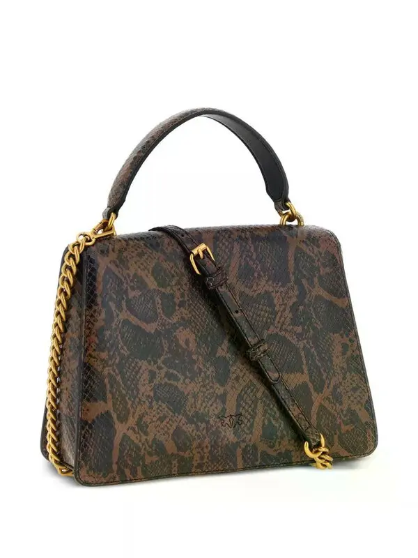 Pinko Medium Love One Light Python-print Handbag