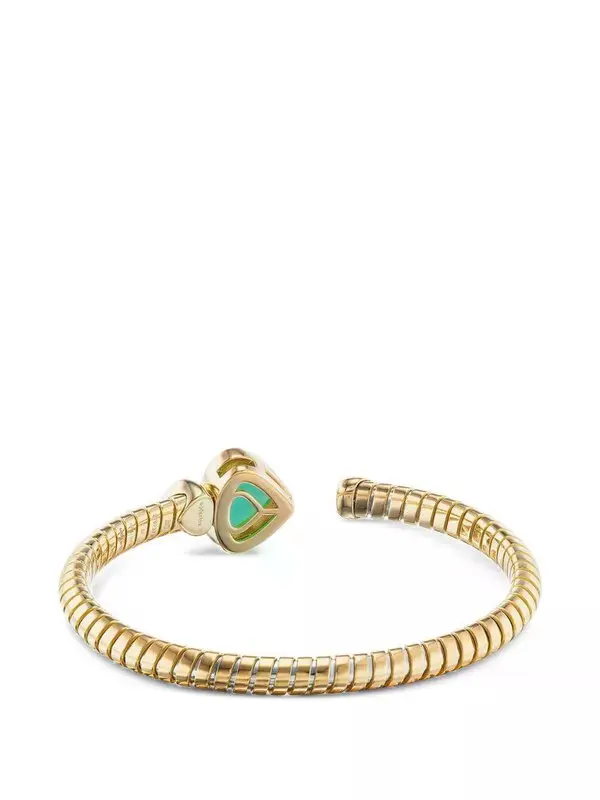 Marina B Trisolina Heart Bracelet In 18k Yellow With Diamonds And Chrysoprase