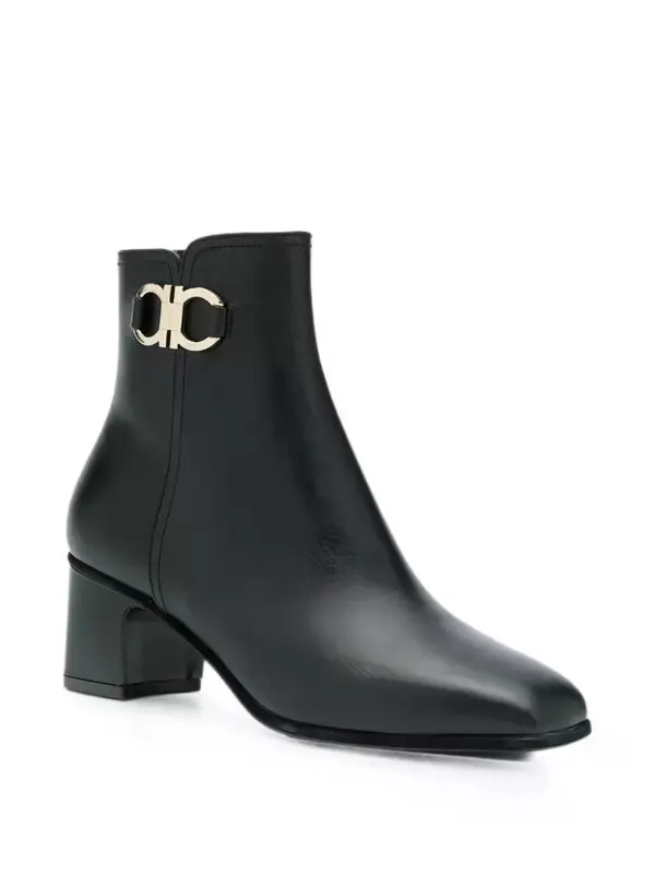 FERRAGAMO Gancini Leather Ankle Boots