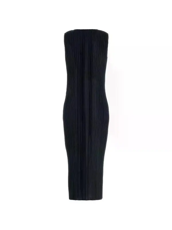Issey Miyake Pleated Sleeveless Midi Dress