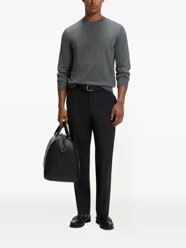 BOSS Crew Neck Long Sleeve Sweater - Grey
