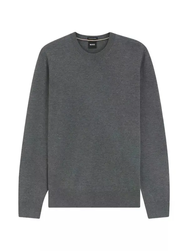 BOSS Crew Neck Long Sleeve Sweater - Grey