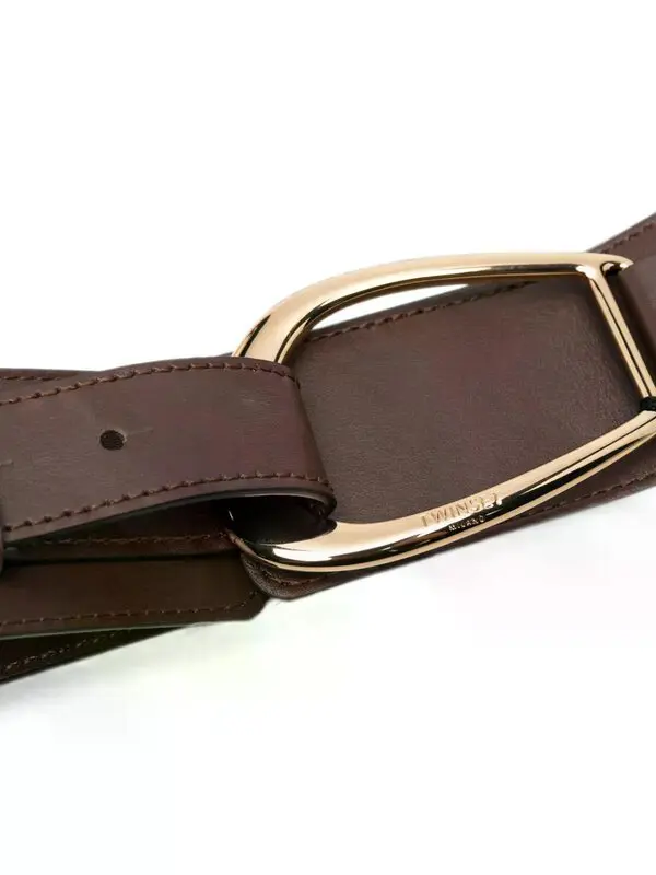TWINSET Leather Sash Belt With Maxi Buckle