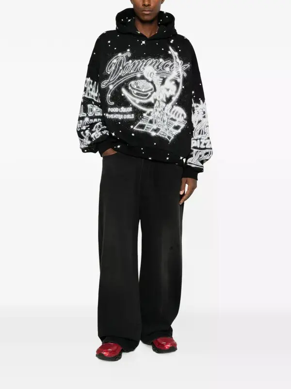 PDF Graphic-print Hoodie - Black