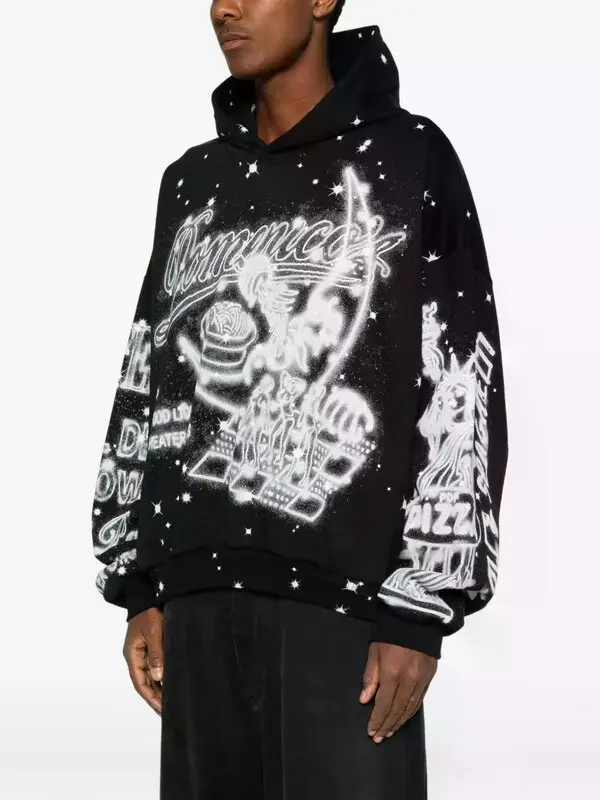 PDF Graphic-print Hoodie - Black
