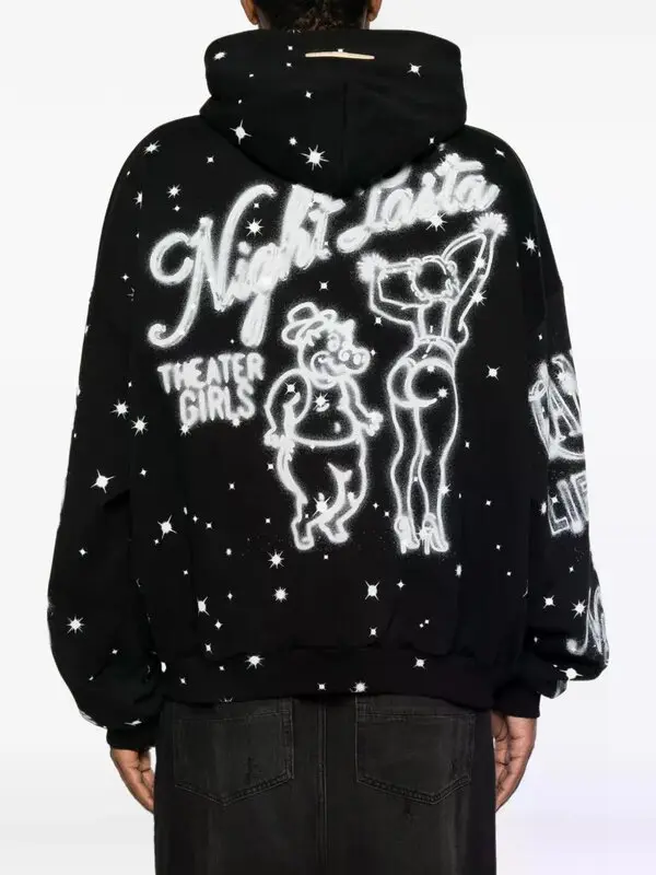 PDF Graphic-print Hoodie - Black