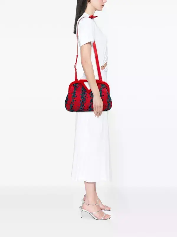 Bottega Veneta 2012-2026 Medium Boucle Tweed The Point Triangle Satchel