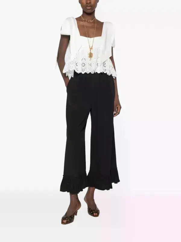 Chloé Cropped Fluid Pants In Crêpe De Chine