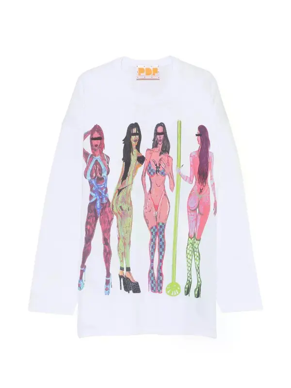 PDF Graphic-print Long-sleeve T-shirt - White