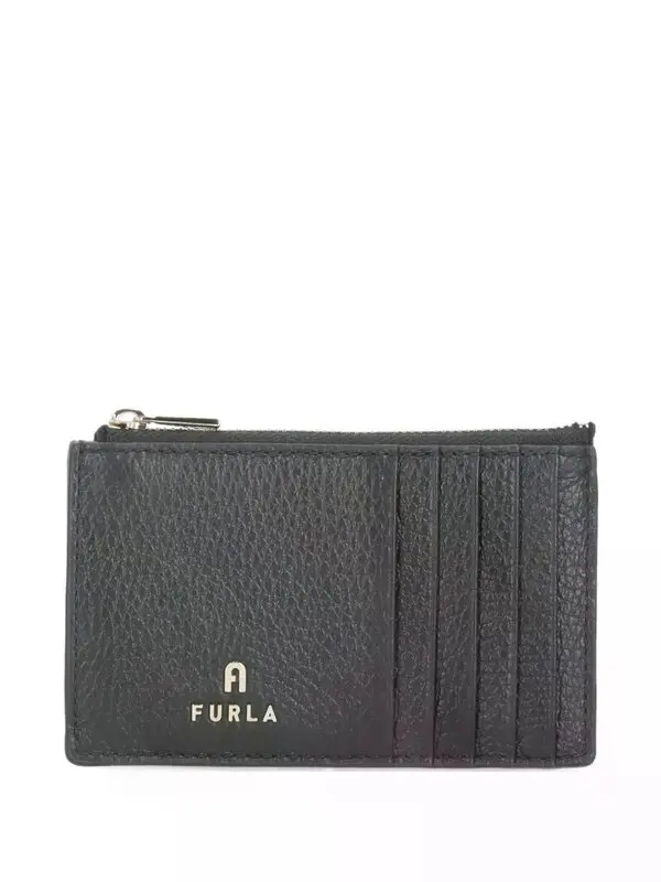 Furla Pebbled-leather Zip Card Holder - Black