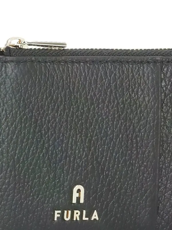 Furla Pebbled-leather Zip Card Holder - Black