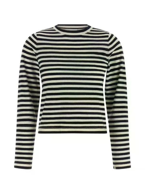 Extreme Cashmere Breton-striped Crew Neck Sweater