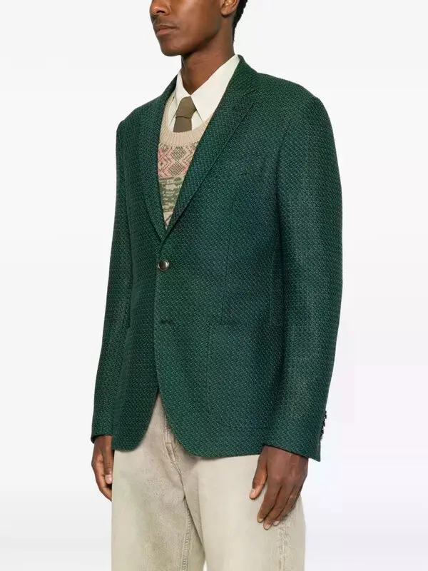 Etro Basket-weave Single-breasted Blazer