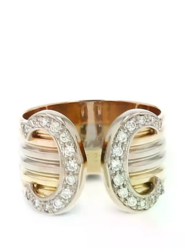 Cartier 1990s Large C De Diamond Ring - Gold