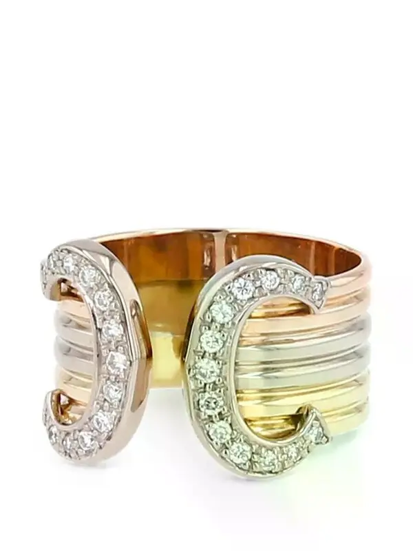 Cartier 1990s Large C De Diamond Ring