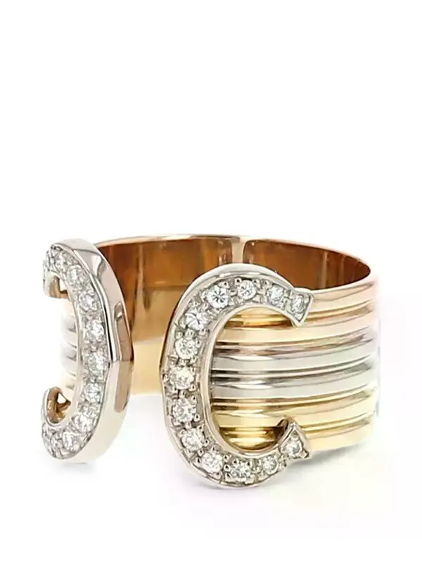 Cartier 1990s Large C De Diamond Ring