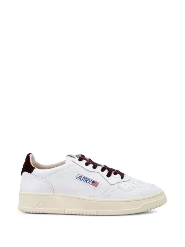 AUTRY Medalist Velvet-trim Sneakers - White