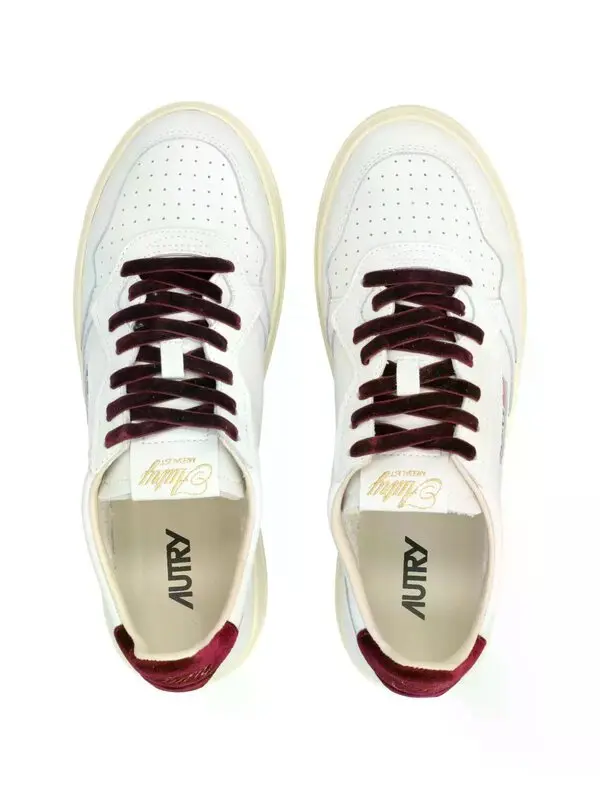 AUTRY Medalist Velvet-trim Sneakers - White